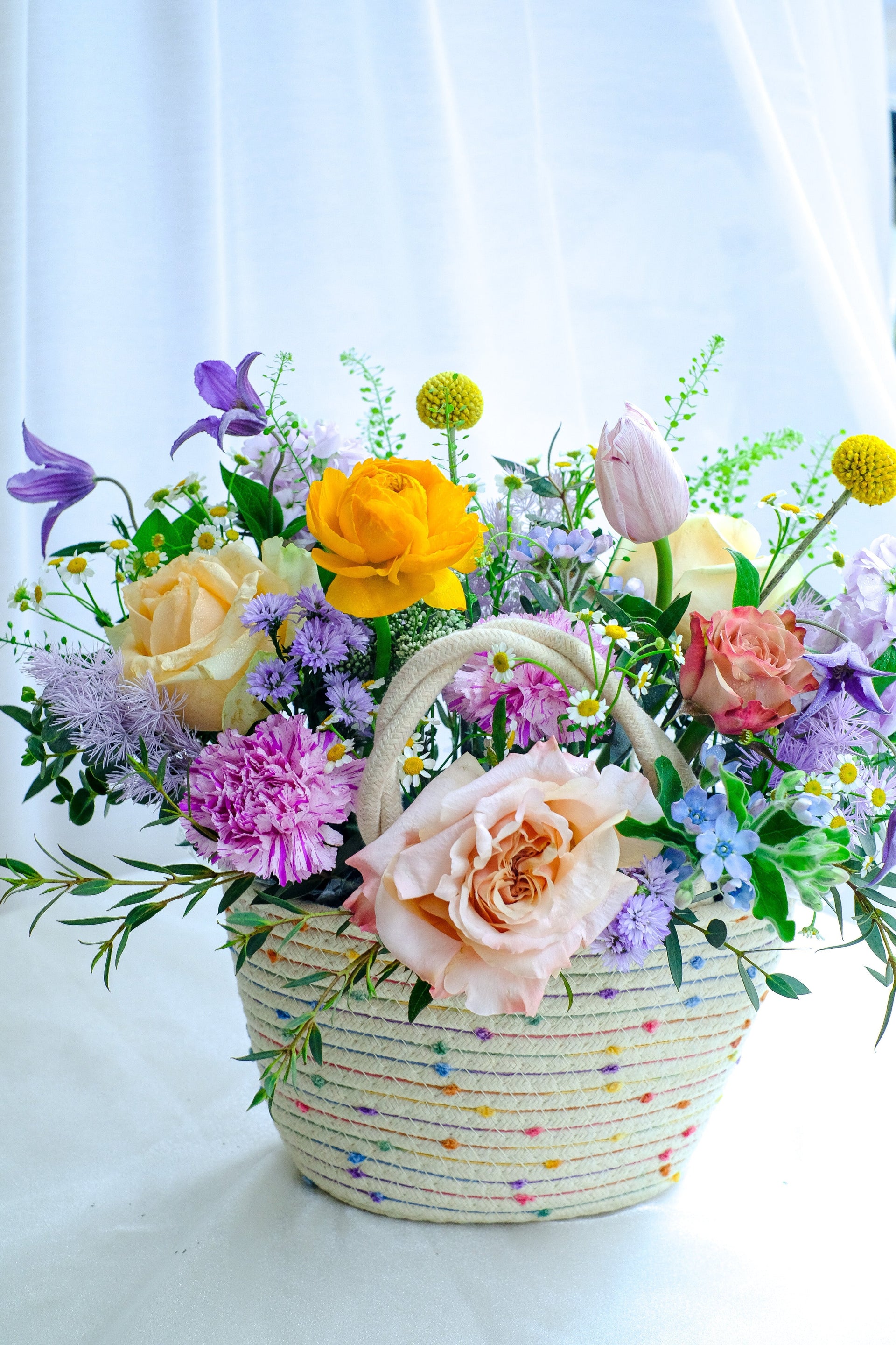Blooming Fields Mini Bouquet - Germini, Tanacetum & Eucalyptus Bouquet ...